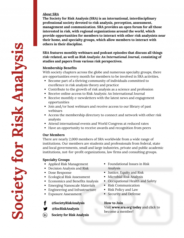 About SRA – The Society for Risk Analysis – European Conference 2021 ...